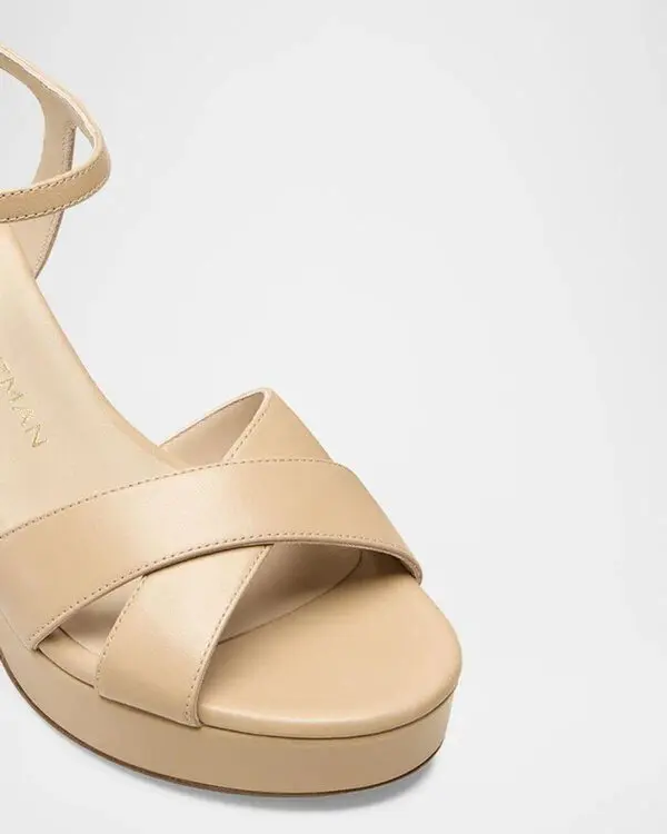 STUART WEITZMAN Dayna Platform 80 Sandals - Cream