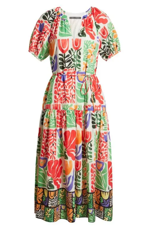 knee length dresses for ladies Everbloom Puff Sleeve Midi Dress in Yellow | Occasion Dress in Sizes XXS–6X main image 0