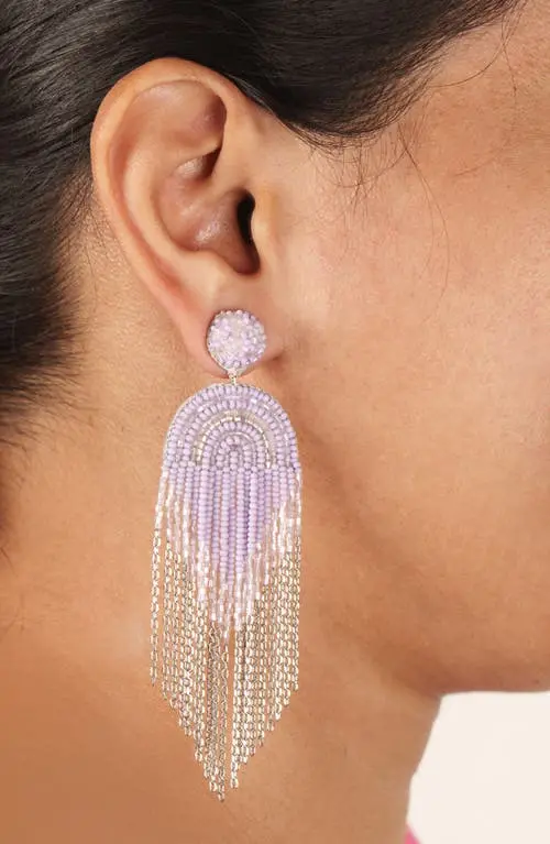 Deepa Gurnani Circe Beaded Fringe Drop Earrings
