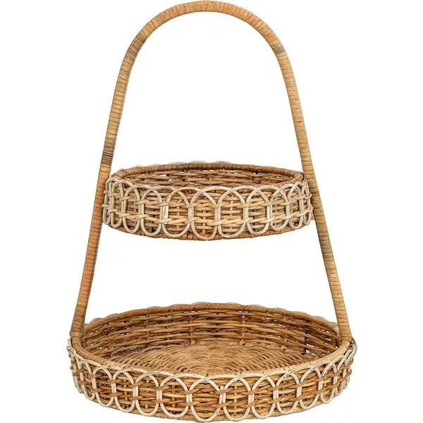 JULISKA Provence Rattan Two-tier Server - Natural/ Whitewash