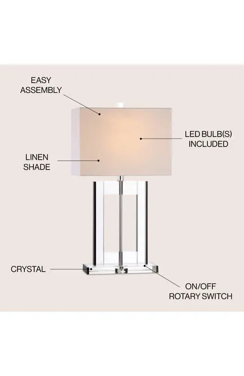 JONATHAN Y Parish 26" Crystal Led Table Lamp