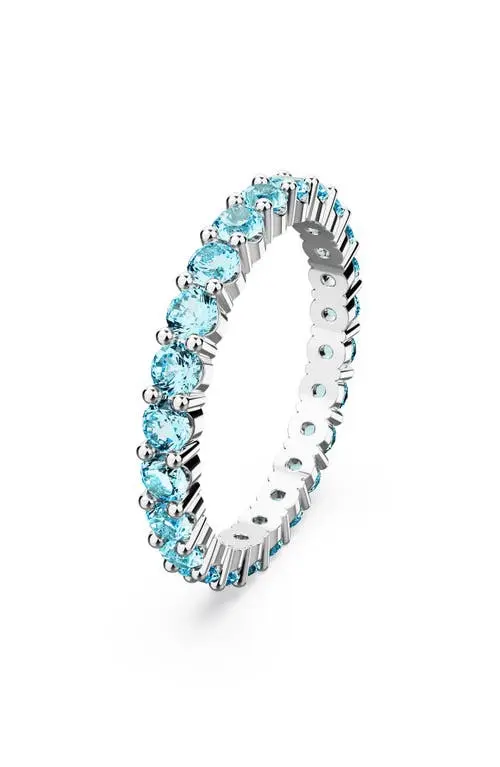 SWAROVSKI Matrix Round Crystal Eternity Ring - Blue/ Silver
