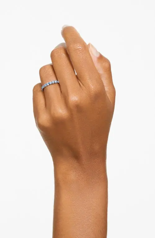 SWAROVSKI Matrix Round Crystal Eternity Ring - Blue/ Silver