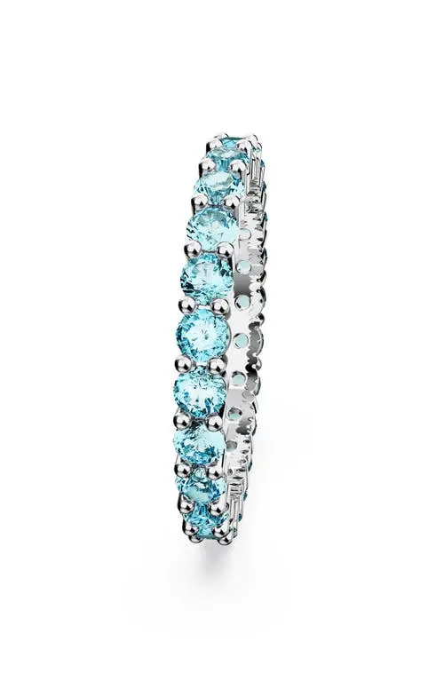 SWAROVSKI Matrix Round Crystal Eternity Ring - Blue/ Silver