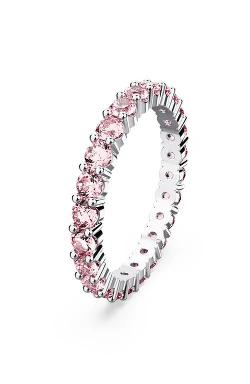 SWAROVSKI Matrix Round Crystal Eternity Ring - Pink/ Silver