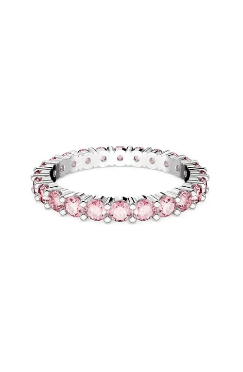 SWAROVSKI Matrix Round Crystal Eternity Ring - Pink/ Silver