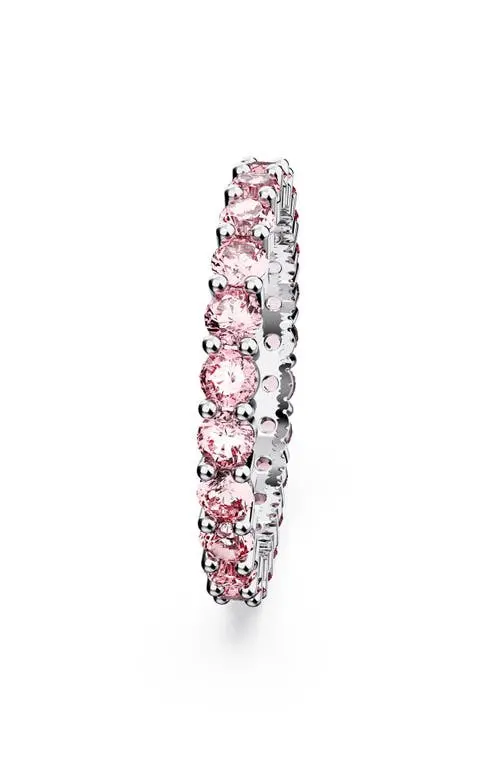 SWAROVSKI Matrix Round Crystal Eternity Ring - Pink/ Silver