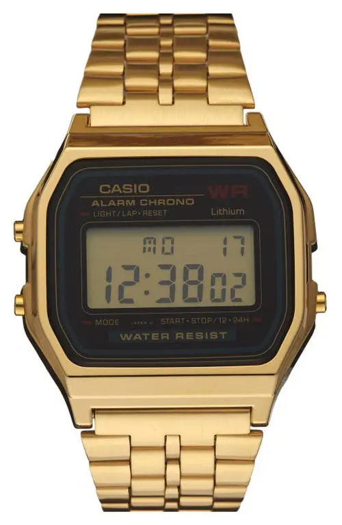 G-Shock Vintage Digital Chronograph Bracelet Watch - Gold/ Black