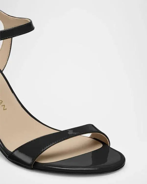 STUART WEITZMAN Babette Patent Leather Sandals - Black