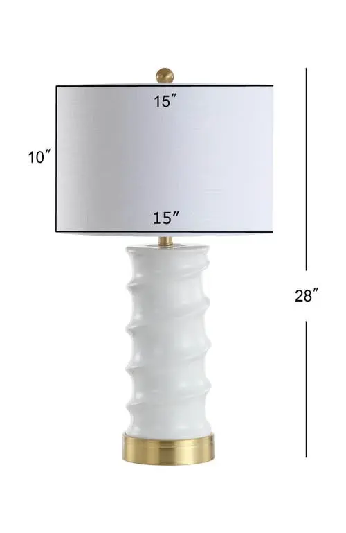 JONATHAN Y Taipei 28" Ceramic Led Table Lamp - White