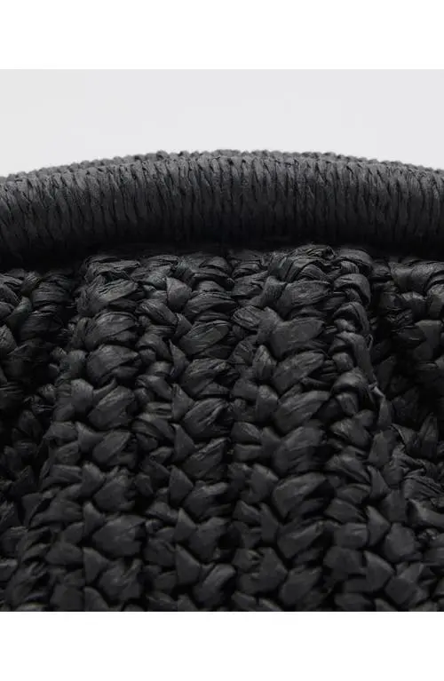 Mango Natural Fiber Clutch With Removable Chain Strap