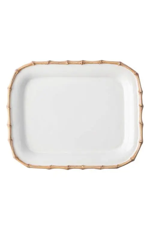 JULISKA Bamboo Ceramic Rectangular Platter - Bamboo/ Natural