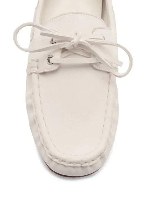 Mango Lace-up Leather Boat Shoe