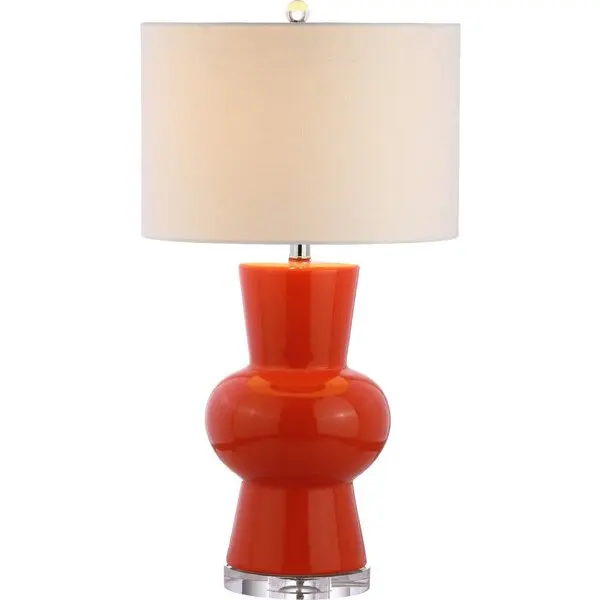 JONATHAN Y Julia 28.5" Ceramic Led Table Lamp - Coral