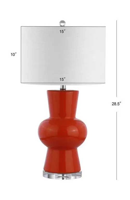 JONATHAN Y Julia 28.5" Ceramic Led Table Lamp - Coral