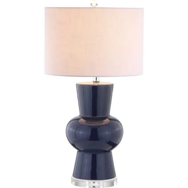 JONATHAN Y Julia 28.5" Ceramic Led Table Lamp - Navy