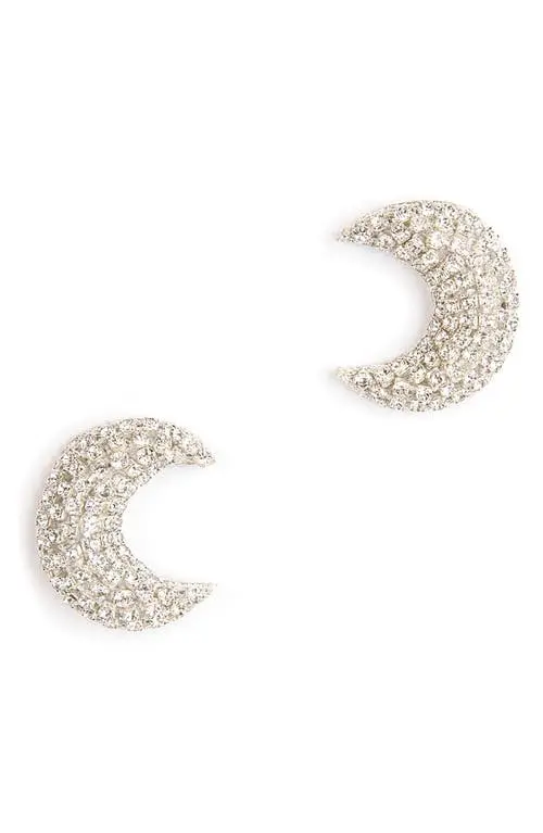 Deepa Gurnani Feyre Crescent Earrings - Silver