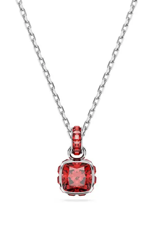 SWAROVSKI Square Cut Crystal Pendant Necklace - Red/ July