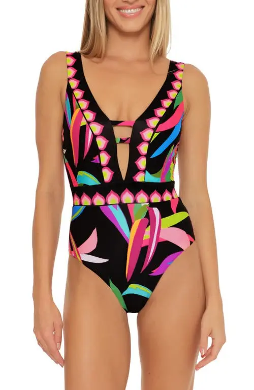 Trina Turk Birds Of Paradise Cutout One-piece Swimsuit - Birds Of Prey