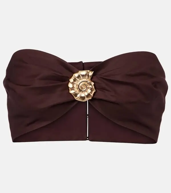 ADRIANA DEGREAS Embellished Bandeau Top - Brown