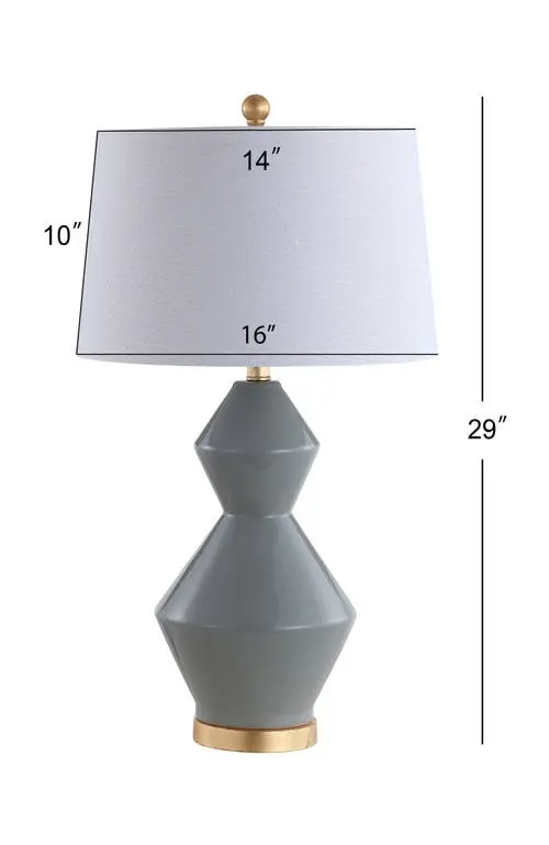 JONATHAN Y Alba 29" Geometric Ceramic/metal Led Table Lamp - Gray