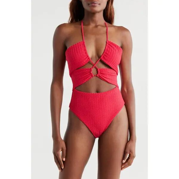 BOAMAR Neff Jacquard One-piece Swimsuit - Red Cherry