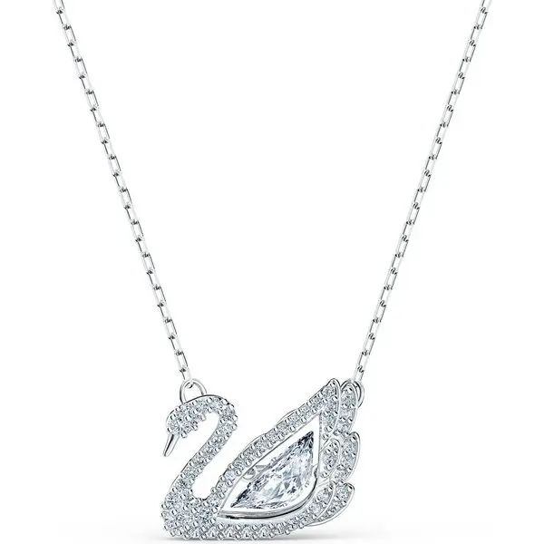 SWAROVSKI Crystal Swan Pendant Necklace - White/silver
