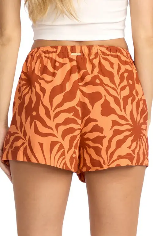 BILLABONG Printed Cotton Shorts - Orange Squeeze