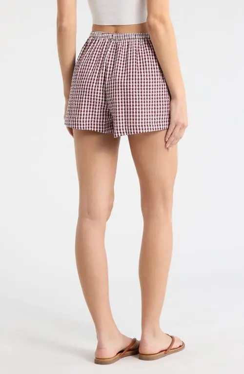 BILLABONG Printed Cotton Shorts - Red Dahlia
