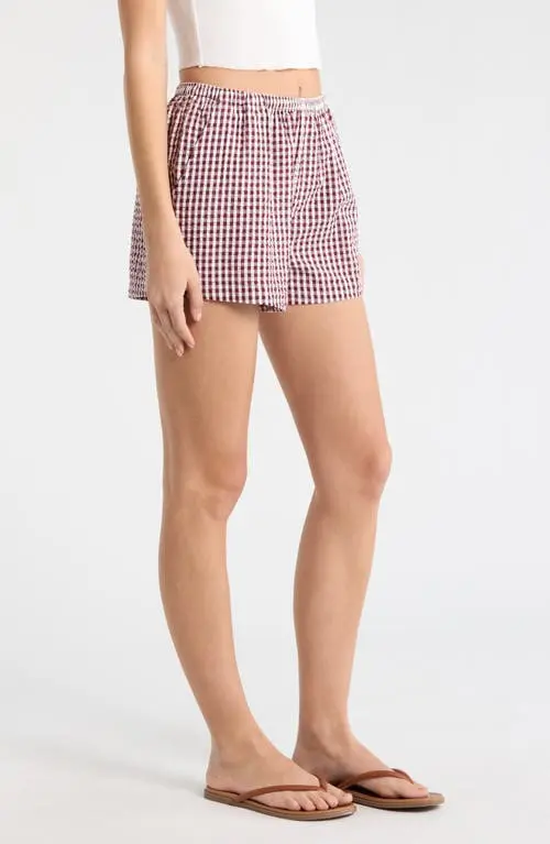 BILLABONG Printed Cotton Shorts - Red Dahlia
