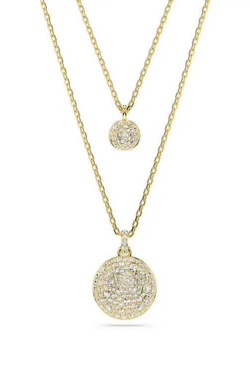 SWAROVSKI Sublima Crystal Pendant Layered Necklace - White/ Gold