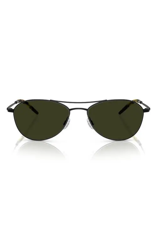 Oliver Spencer 57mm Pilot Sunglasses - Matte Black/ G15 Polar