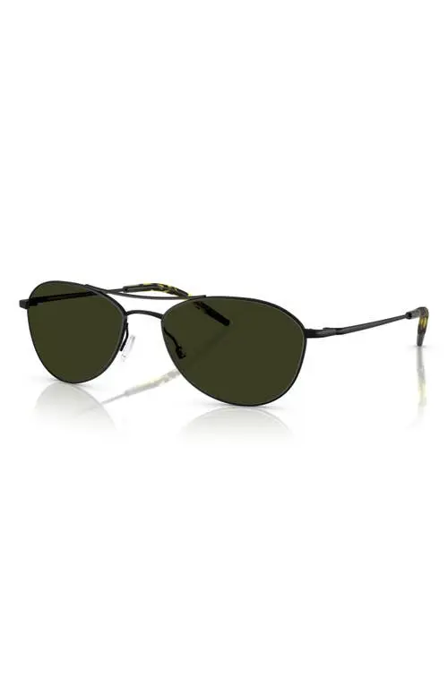 Oliver Spencer 57mm Pilot Sunglasses - Matte Black/ G15 Polar