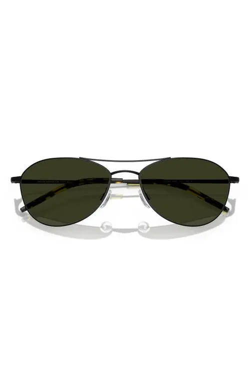 Oliver Spencer 57mm Pilot Sunglasses - Matte Black/ G15 Polar