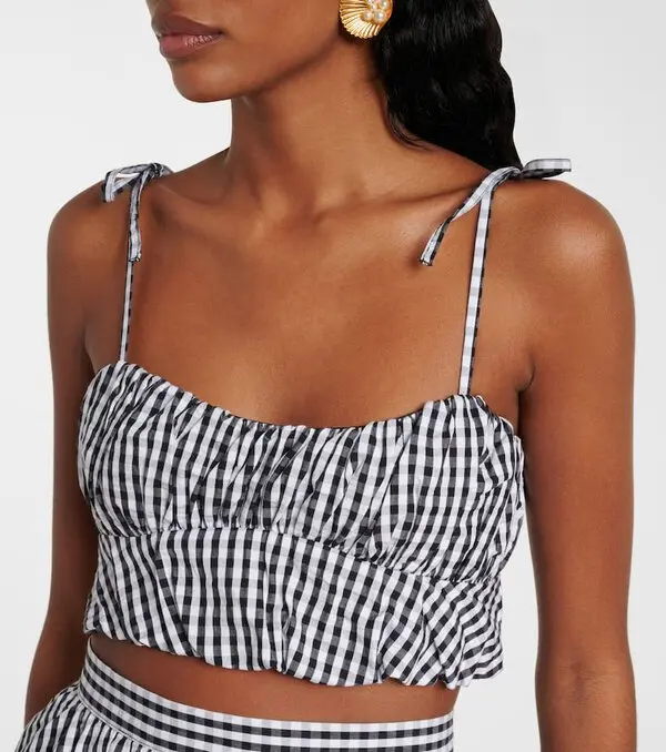 Faithfull The Brand Gingham Cotton Poplin Top