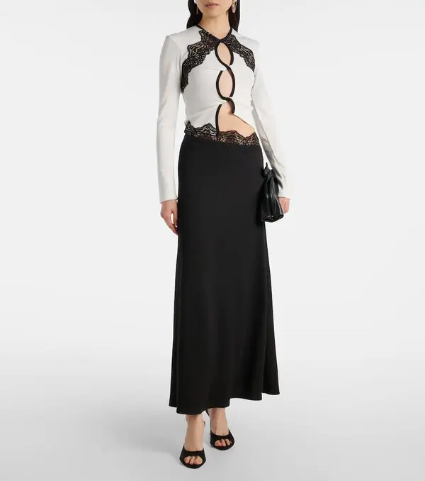 Christopher Esber Lace-trimmed Cutout Maxi Dress - White