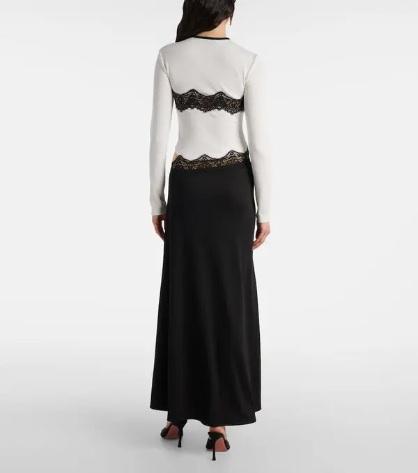 Christopher Esber Lace-trimmed Cutout Maxi Dress - White