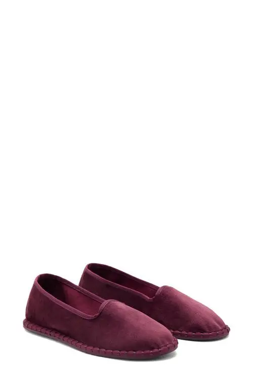Mango Velour Loafer - Wine