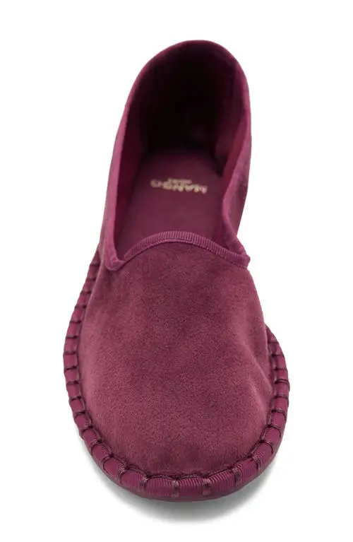 Mango Velour Loafer - Wine
