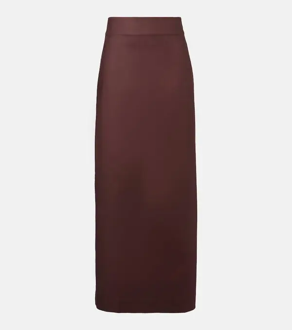 ADRIANA DEGREAS Cotton-blend Maxi Skirt - Brown