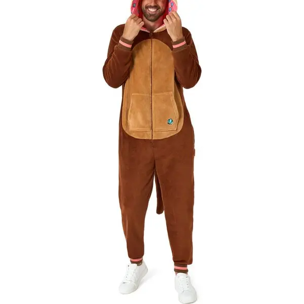 Opposuits Otter Hooded Fleece Jumpsuit - Beige