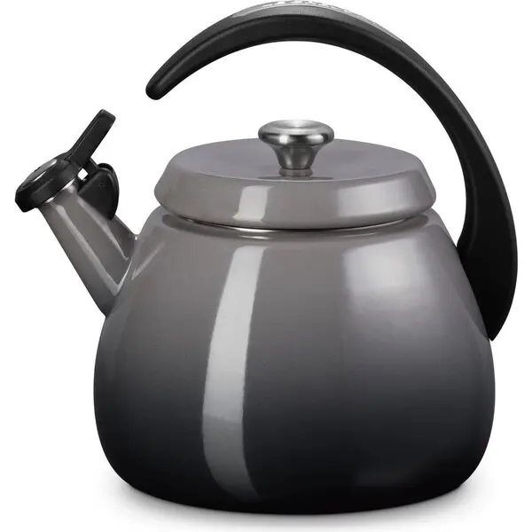 LE CREUSET 2.2-quart Enameled Stainless Steel Whistling Cloche Kettle - Oyster
