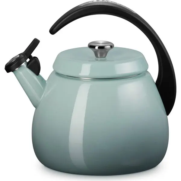 LE CREUSET 2.2-quart Enameled Stainless Steel Whistling Cloche Kettle - Sea Salt