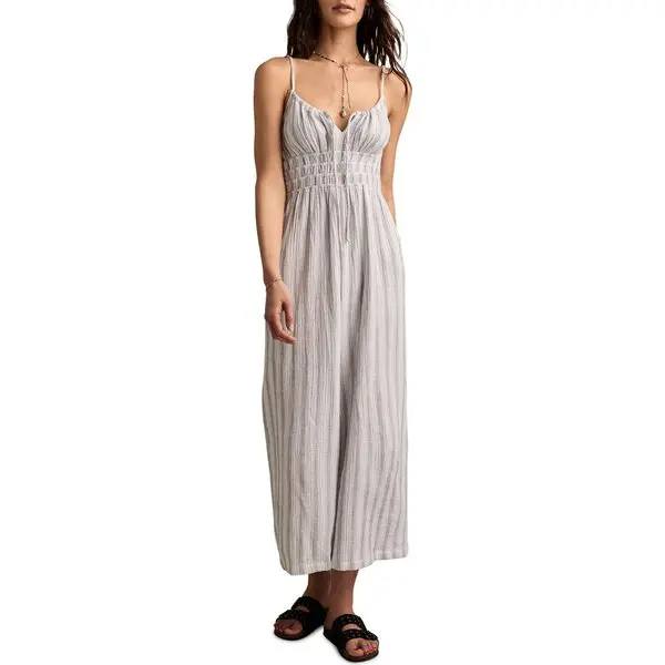 Lucky Brand Striped Wide-leg Jumpsuit - Grey Stripe