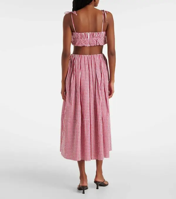 Faithfull The Brand Mira Gingham Cotton Poplin Crop Top