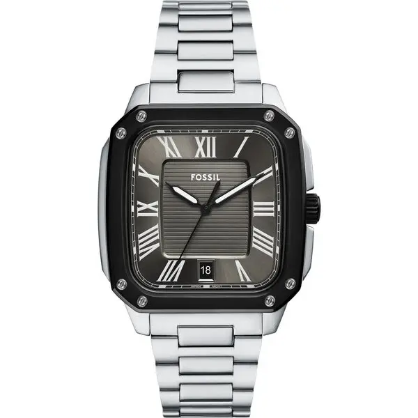 Fossil Crosby Stainless Steel Bracelet Watch - Black/ Silver