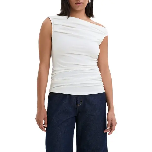 MARCELLA Cooper Boat Neck Ruched Tank