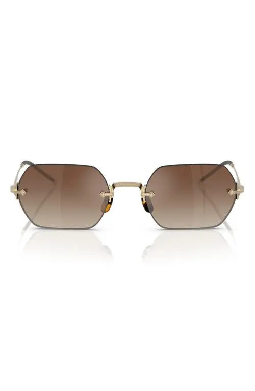 Oliver Spencer 52mm Octagon Sunglasses - Gold/dark Brown Gradient