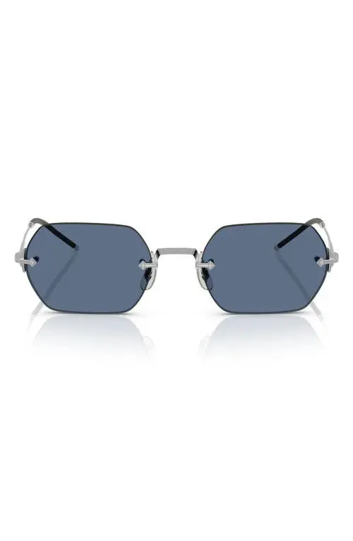 Oliver Spencer 52mm Octagon Sunglasses - Silver/ Blue