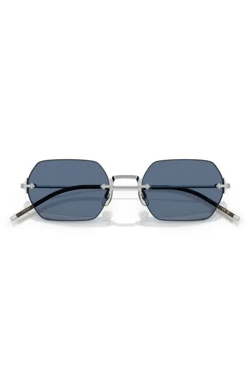 Oliver Spencer 52mm Octagon Sunglasses - Silver/ Blue